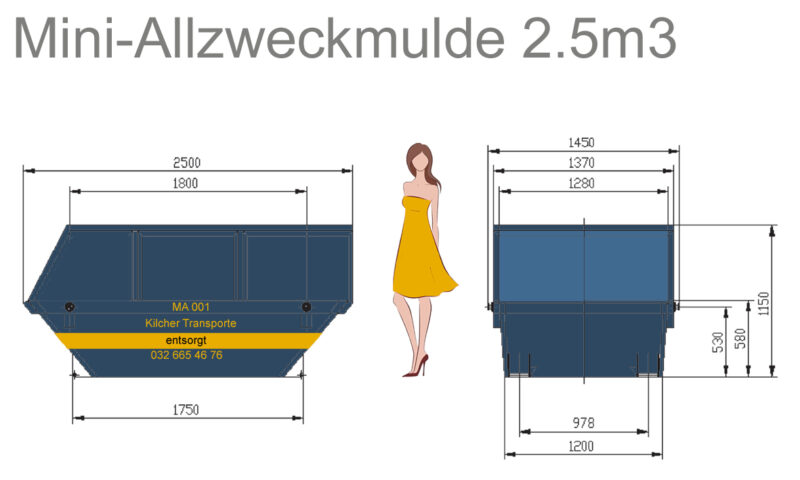 Mini-Allzweck-Mulde | 2.5 m3 – KILCHER TRANSPORTE AG